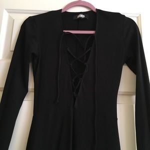 Reformation | Dresses | Reformation Edison Lace Up Dress Long Sleeve ...